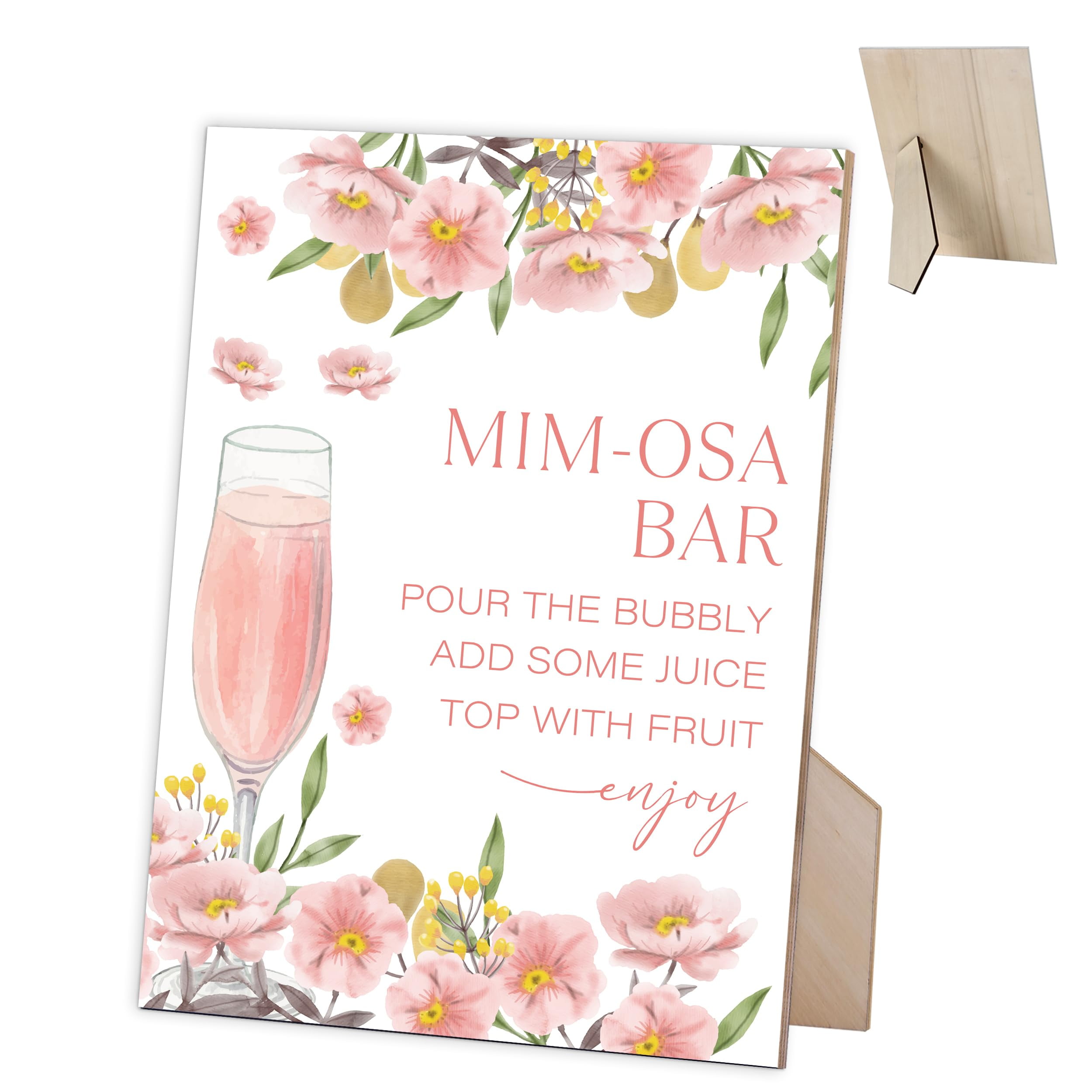 Blush Pink Floral FEV6 Mimosa Bar Sign,for Wedding Reception & Party ...