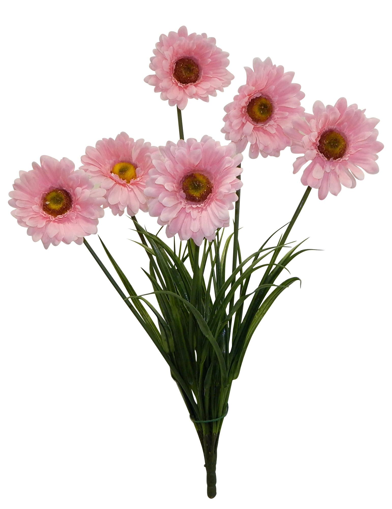 Blush Pink Gerbera Daisy in Green Grass 21in Artificial Polysilk Faux ...