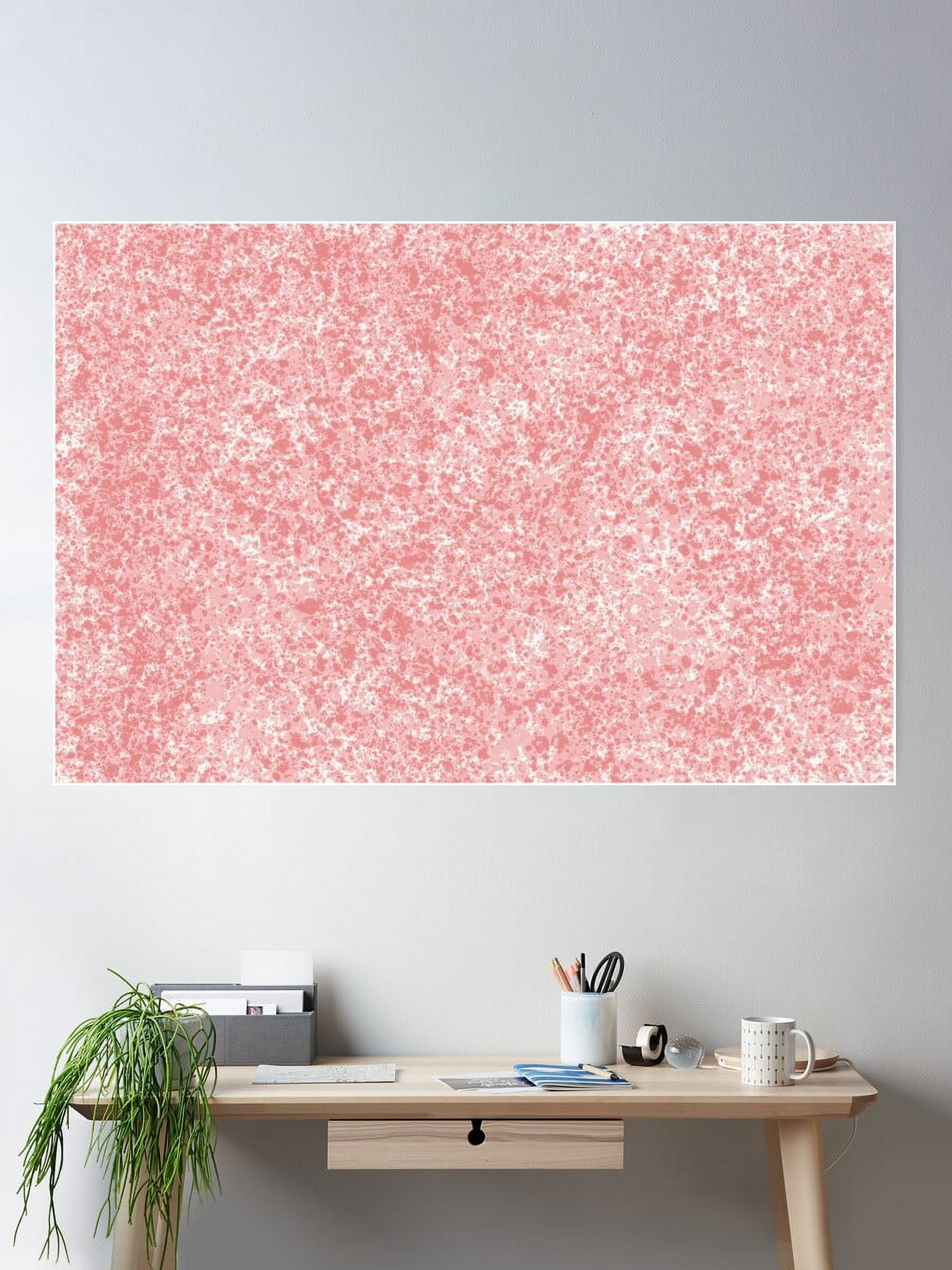 Blush Pink Ink Spatter On White Poster Wall Art Modern Wall Decor For ...