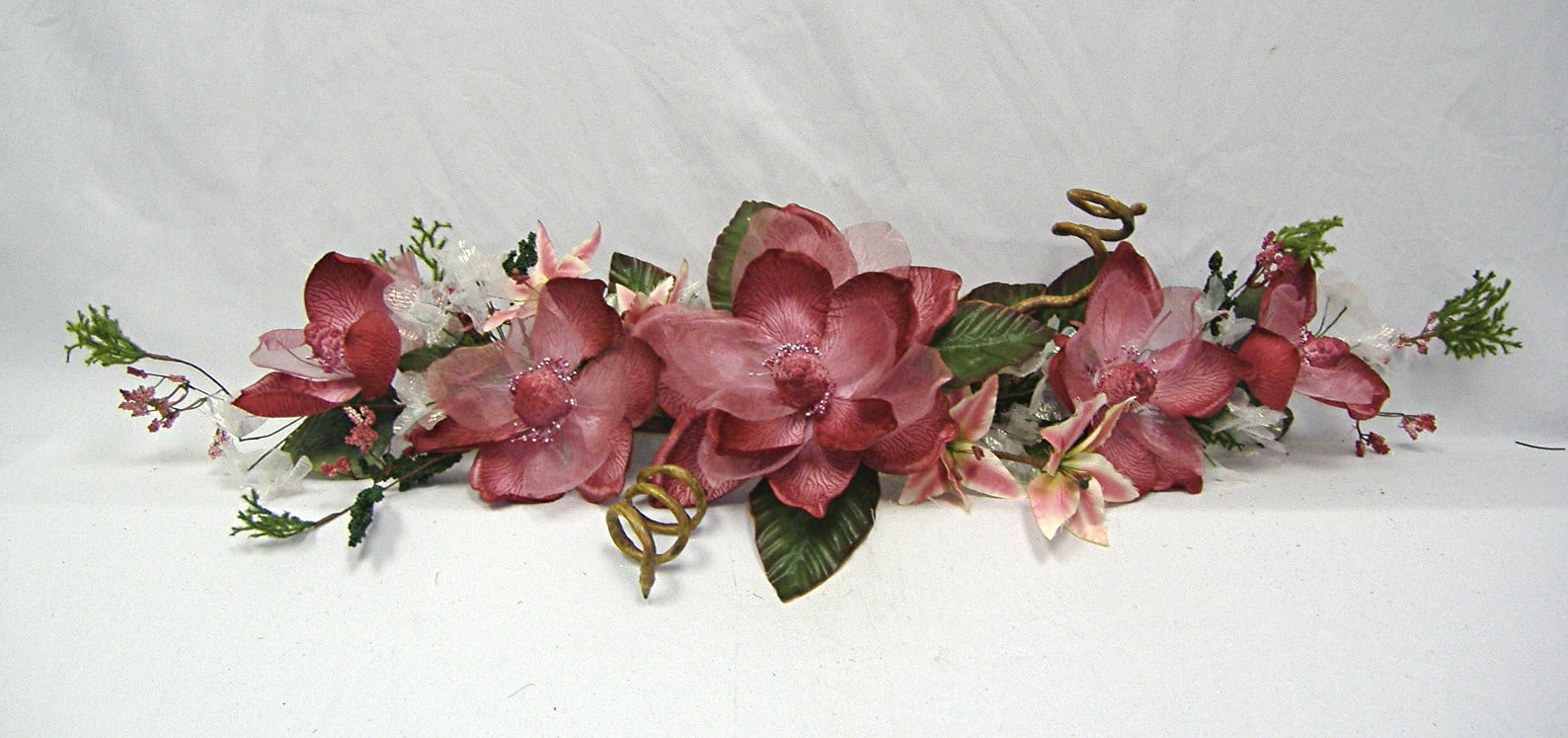 Blush Pink Magnolia Crinkle Lace 26in Fake Flower Faux Foliage Hand ...
