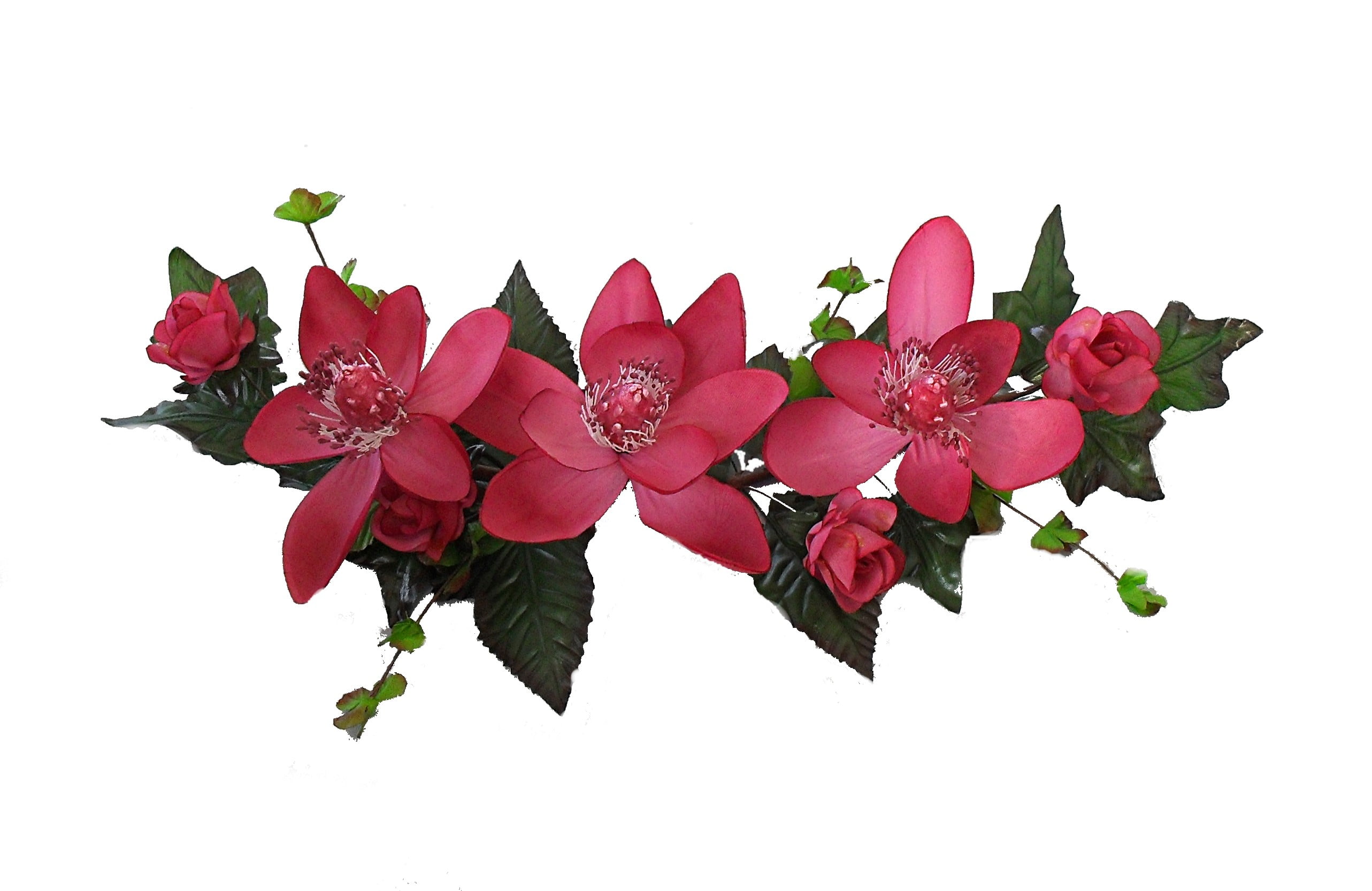 Blush Pink Magnolia Rose Bud 16in Artificial Polysilk Faux Fake Flower ...