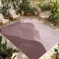 Blush Pink Mountain Ridges Outdoor Rug, Pink Ombre Line Mountains ...