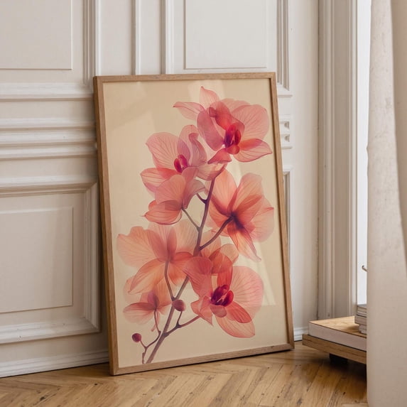 Blush Pink Orchid Wall Art, Soft Feminine Floral Print, Romantic ...