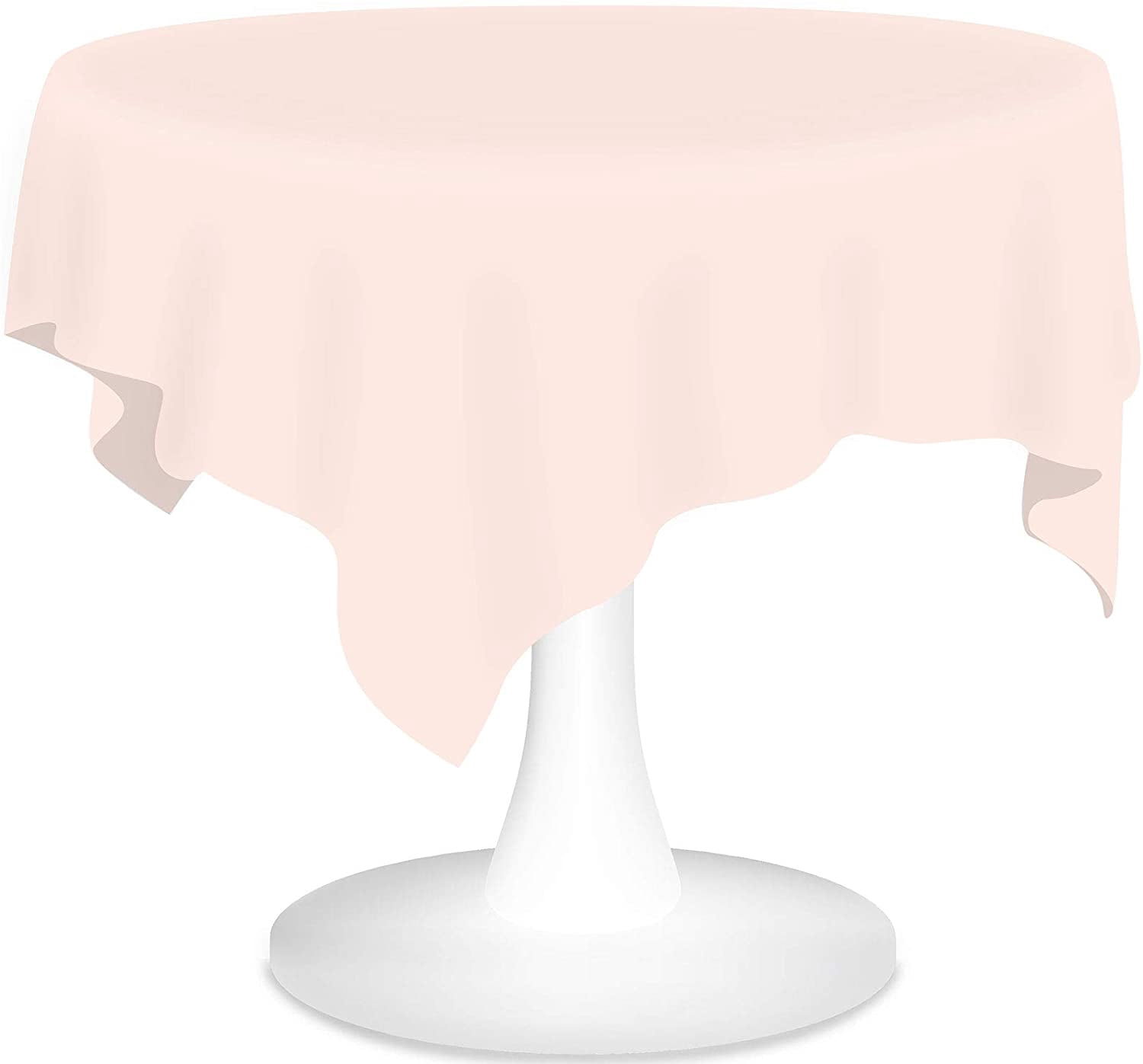 3 Pack Blush Pink Plastic Tablecloth, 84 Inch Round PEVA Vinyl for ...