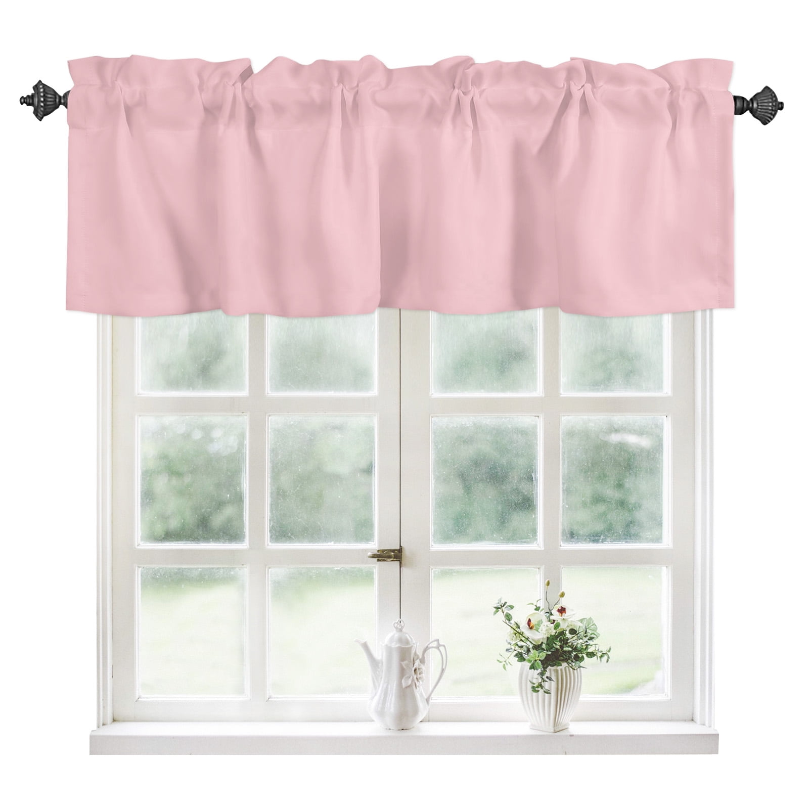 Blush Pink Pure, Kitchen Valances for Windows 54x18 Inch Kitchen ...