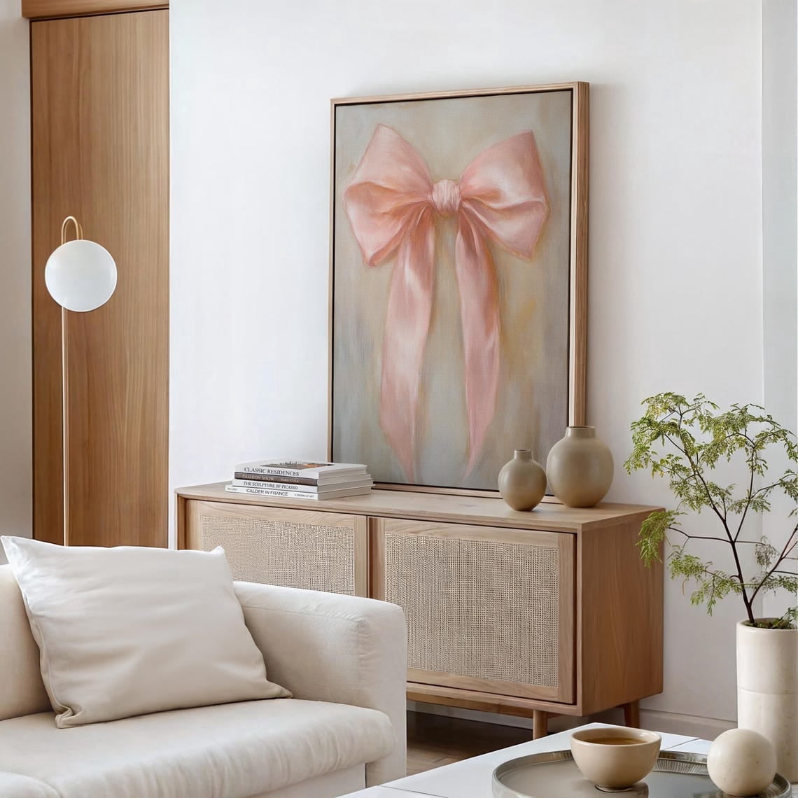 Blush Pink Ribbon Vintage Bow Feminine Pastel Wall Art Poster , Poster ...