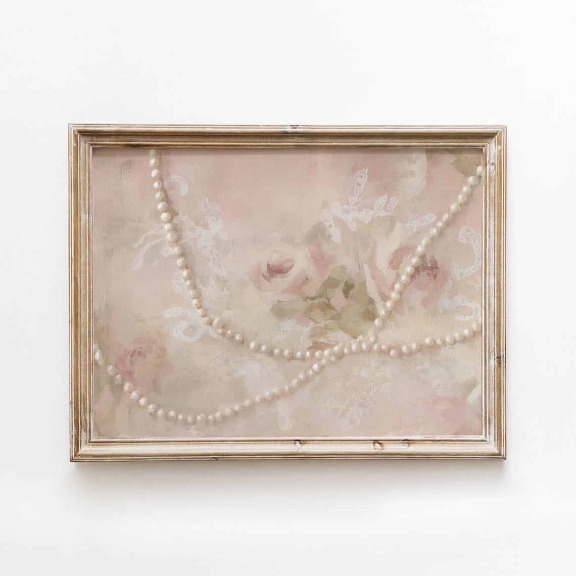 Blush Pink Romantic Pearl Necklace Vintage Shabby Chic Feminine Floral ...
