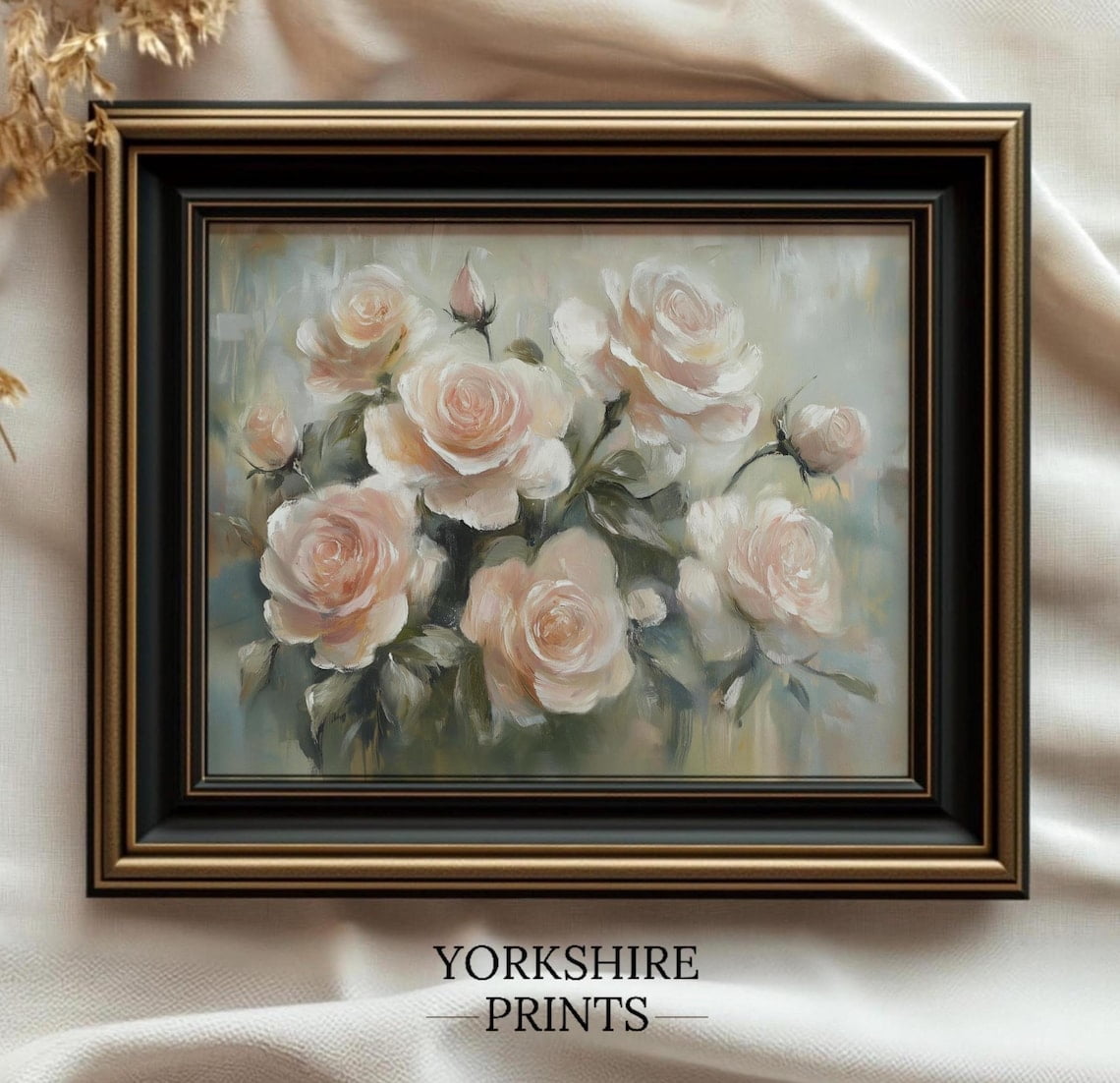 Blush Pink Rose Print, Shabby Chic Floral UNFRAMED Poster, Wall Art for Decor, Present, 24x36 ...