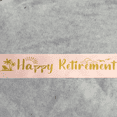Blush Pink Satin Happy Retirement Sash Gold Foil Palm Tree Beach Chair ...