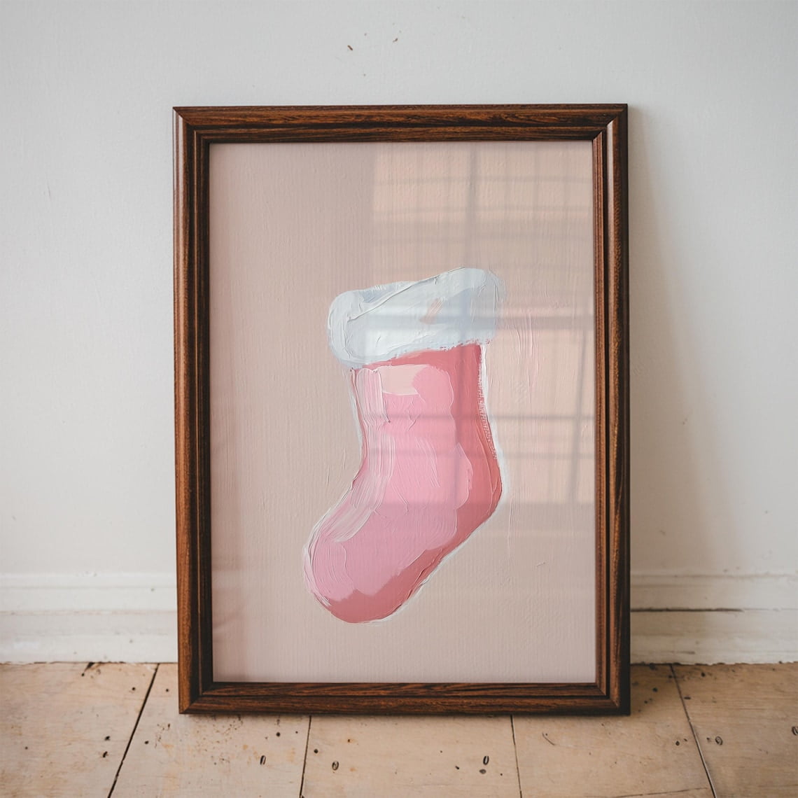 Blush Pink Stocking Poster Or : Cozyhome Decor, Pink Poster, Unframed ...