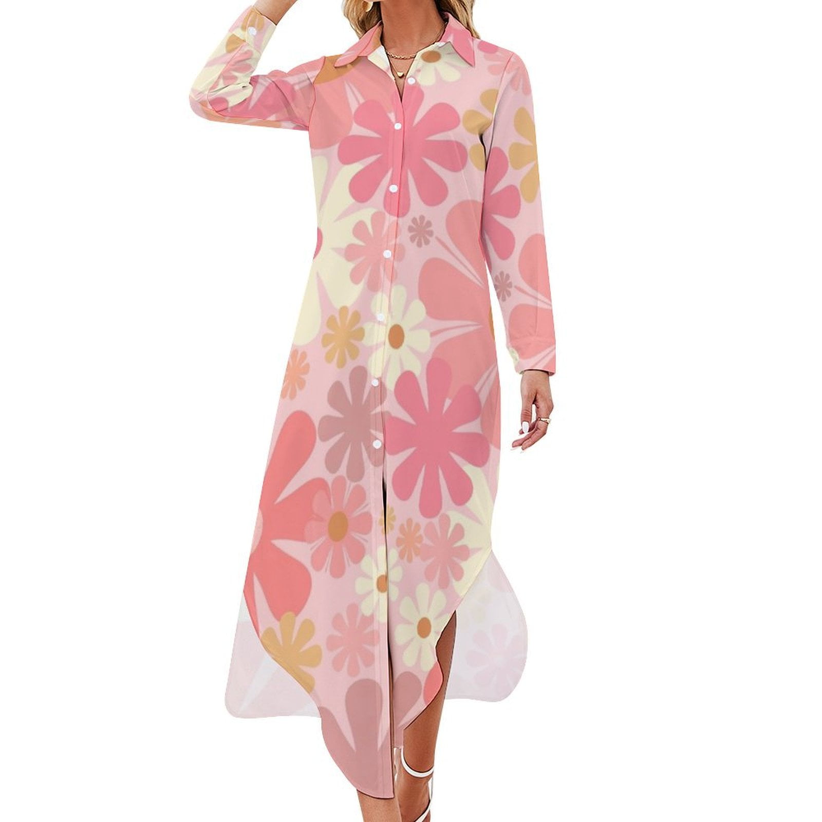 Blush Pink Vintage Aesthetic Floral Pattern - Pastel Pink Flowers 60s ...