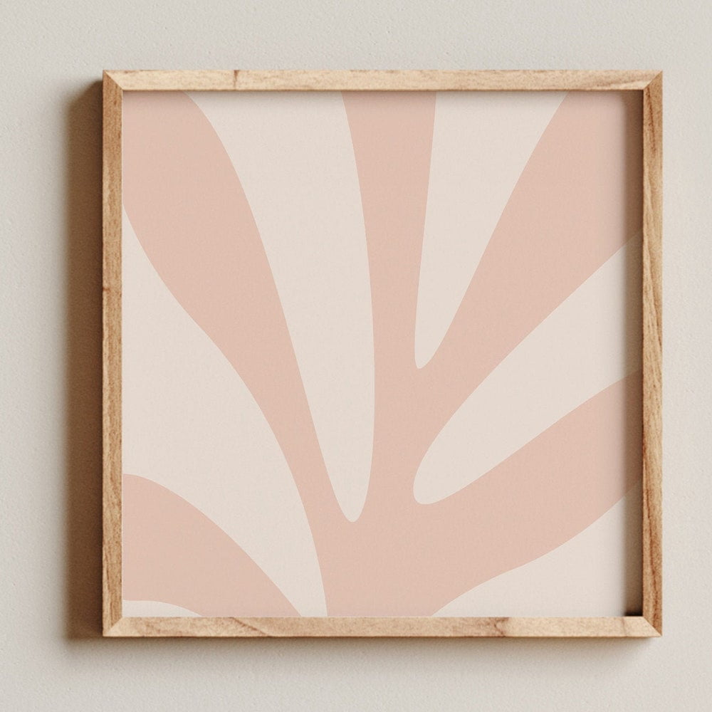 Blush Pink Wall Art Abstract Botanical Danish Pastel Decor Square Art ...