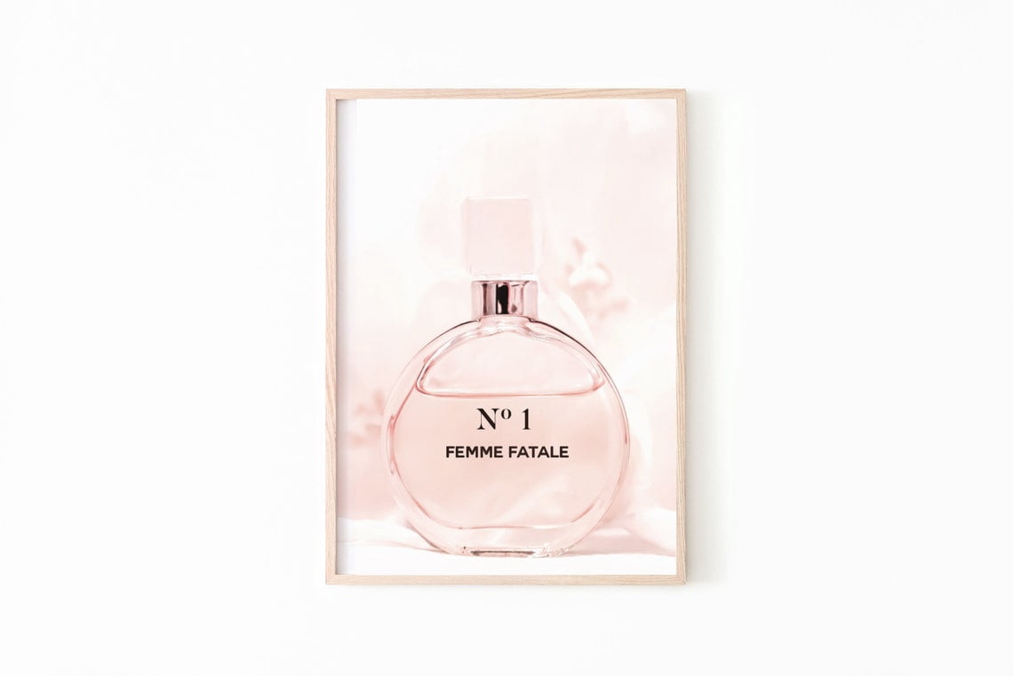 Blush Pink Wall Art, Perfume Bottle Poster, Fashion Poster, Fashion ...