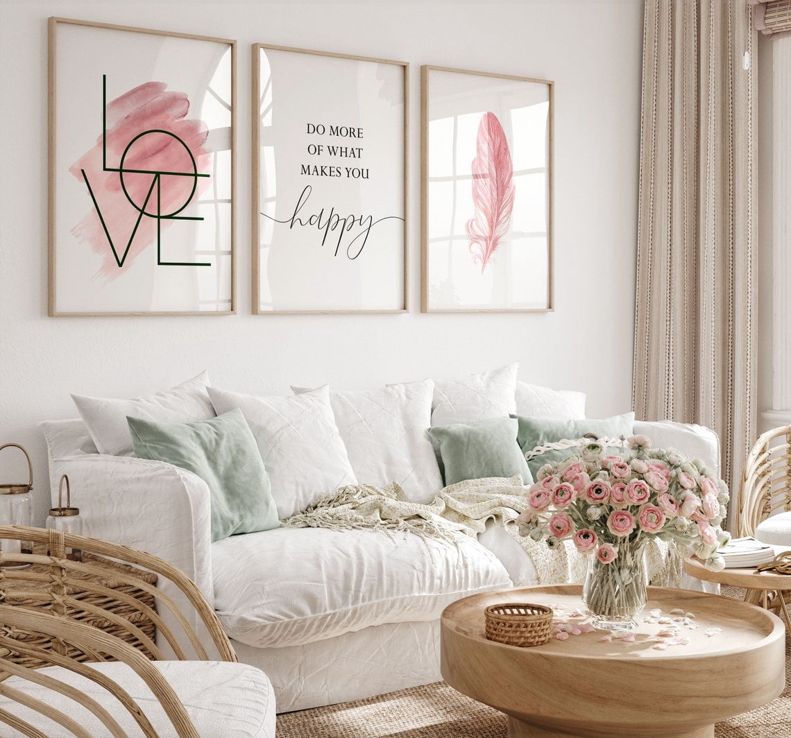 Blush Pink Wall Artprintsbedroom Wall Artgirls Room Decordo More Of ...
