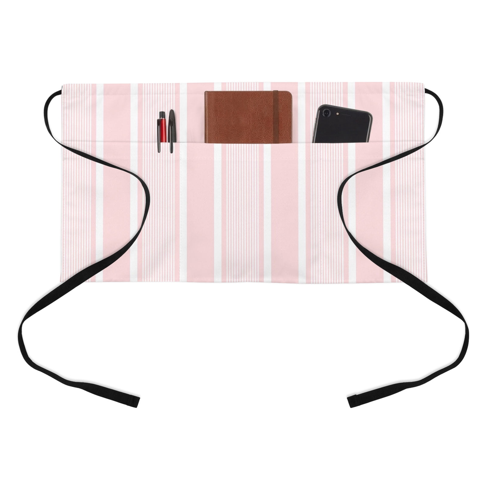 Blush Pink White Stripes Kitchen Restaurant Half Waist Apron, Lines ...
