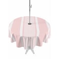 Blush Pink White Stripes Round Outdoor Tablecloth with Umbrella Hole ...