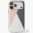 Blush Pink and Grey Geometric Triangles Phone Case 11 to 17 Pro Max ...
