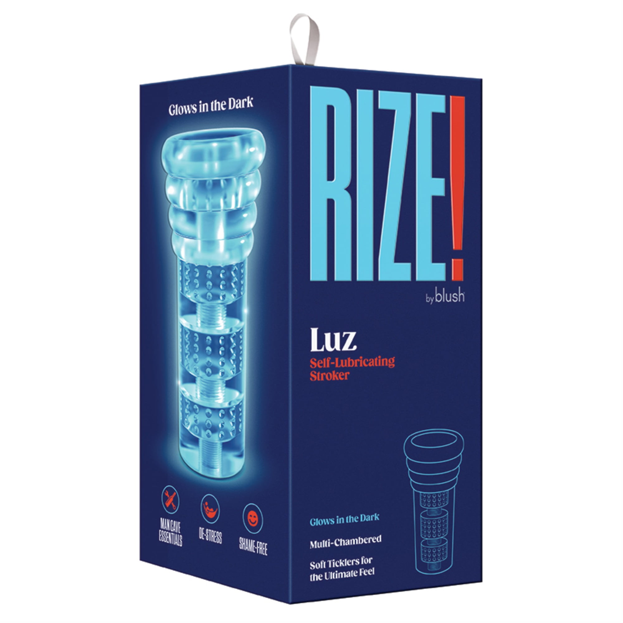 Rize - Luz - Glow in the Dark Self- Lubricating Stroker - Clear ...