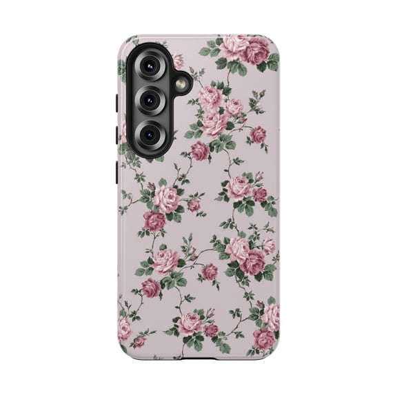 Blush Rose Garden Tough Phone Case, Romantic Floral Dual Layer ...