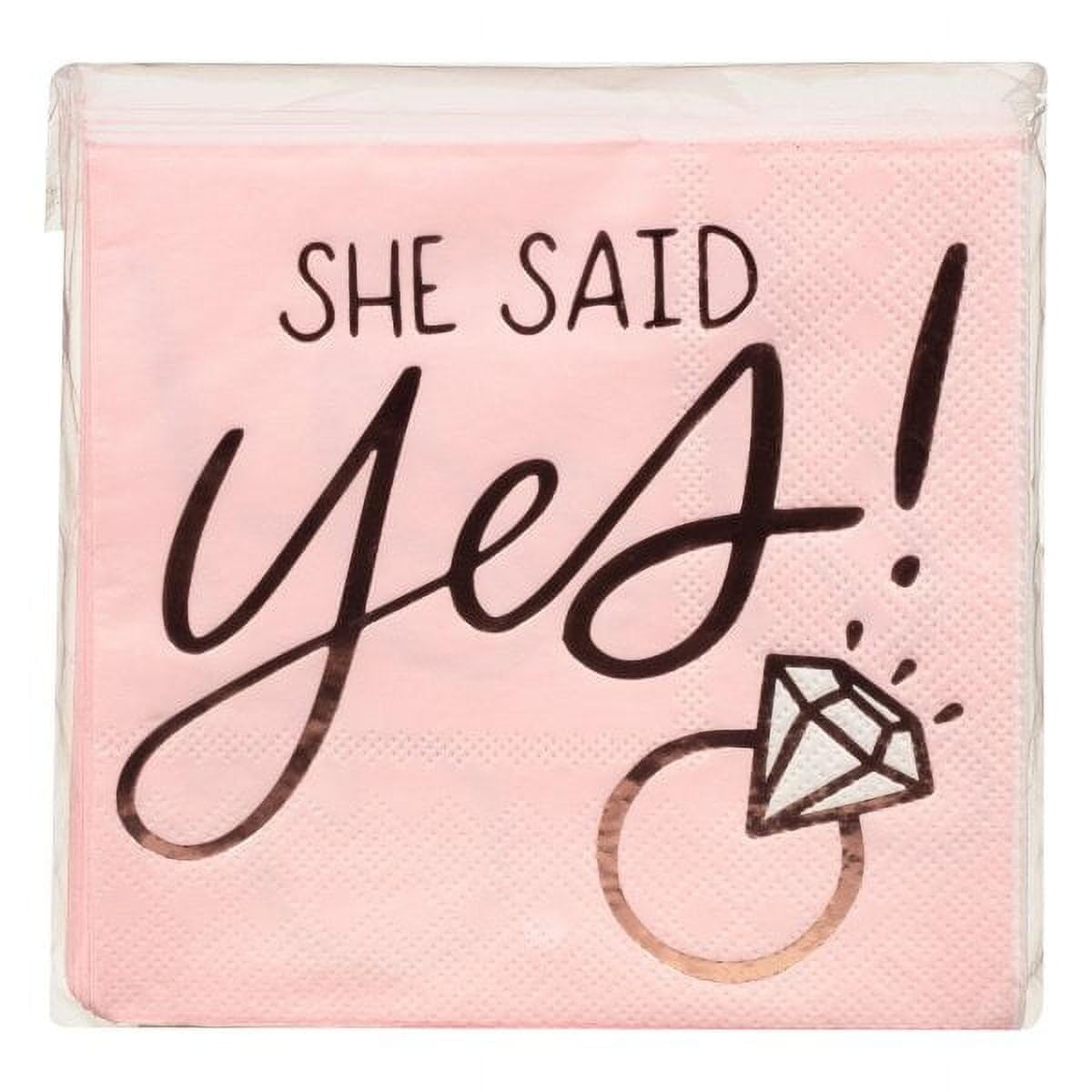 Wedding and Bridal 'Blush' She Said Yes Small Napkins (16ct) - Walmart.com