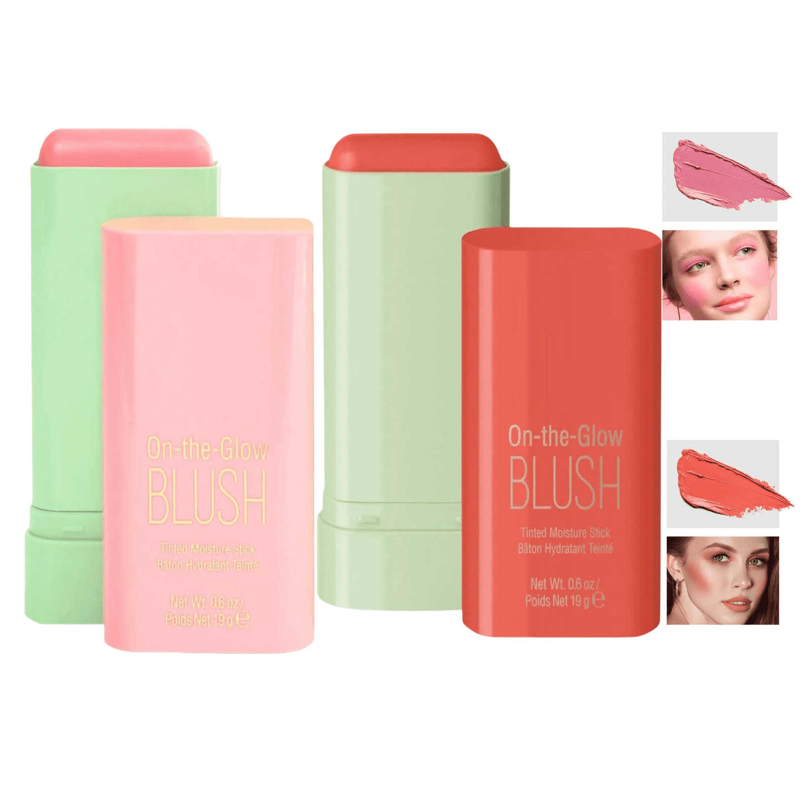 Blush Stick for Cheeks-Cream Makeup Blush Wand, Solid Moisturizer Stick for Cheeks Tint, Natural ...