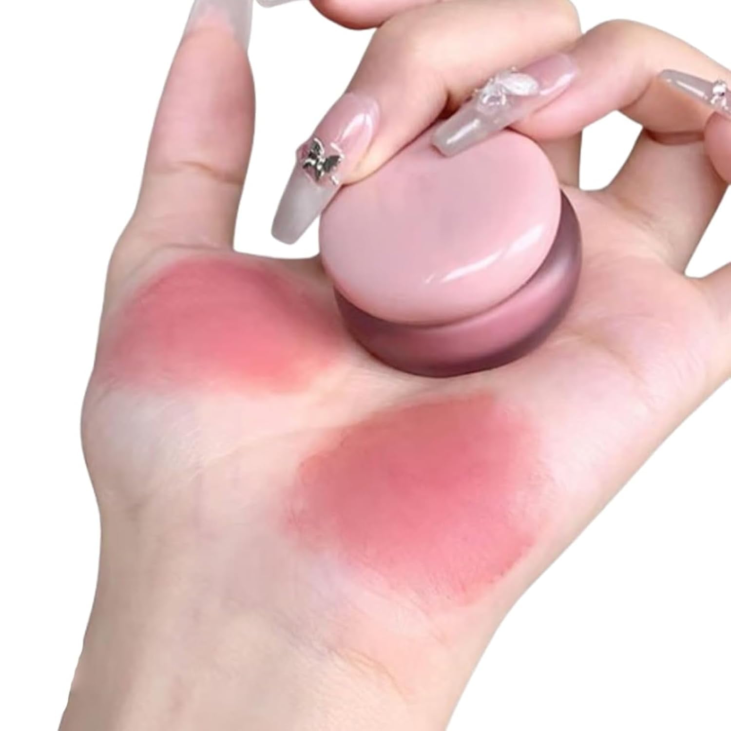 Blush Stick for Eyes, Cheek and Lips, Pudding Pot with Blush and Applicator Pen, Multi-Purpose ...