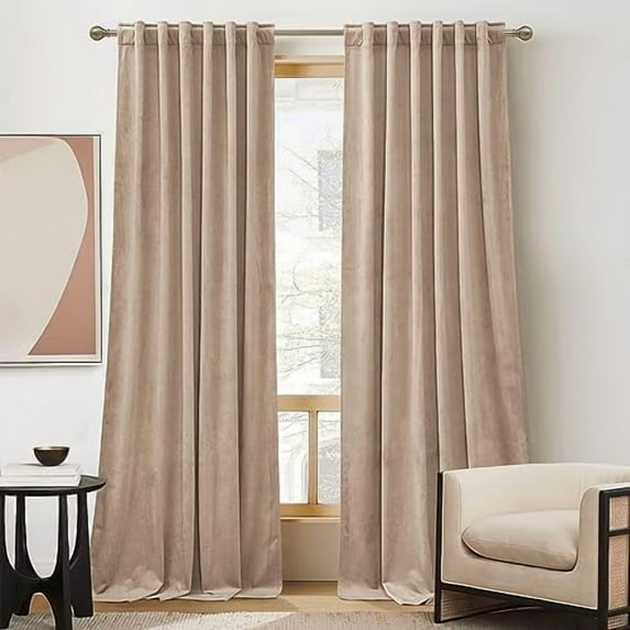 Blush Velvet Curtains 84 inches - Room Darkening Curtains for Nursery ...