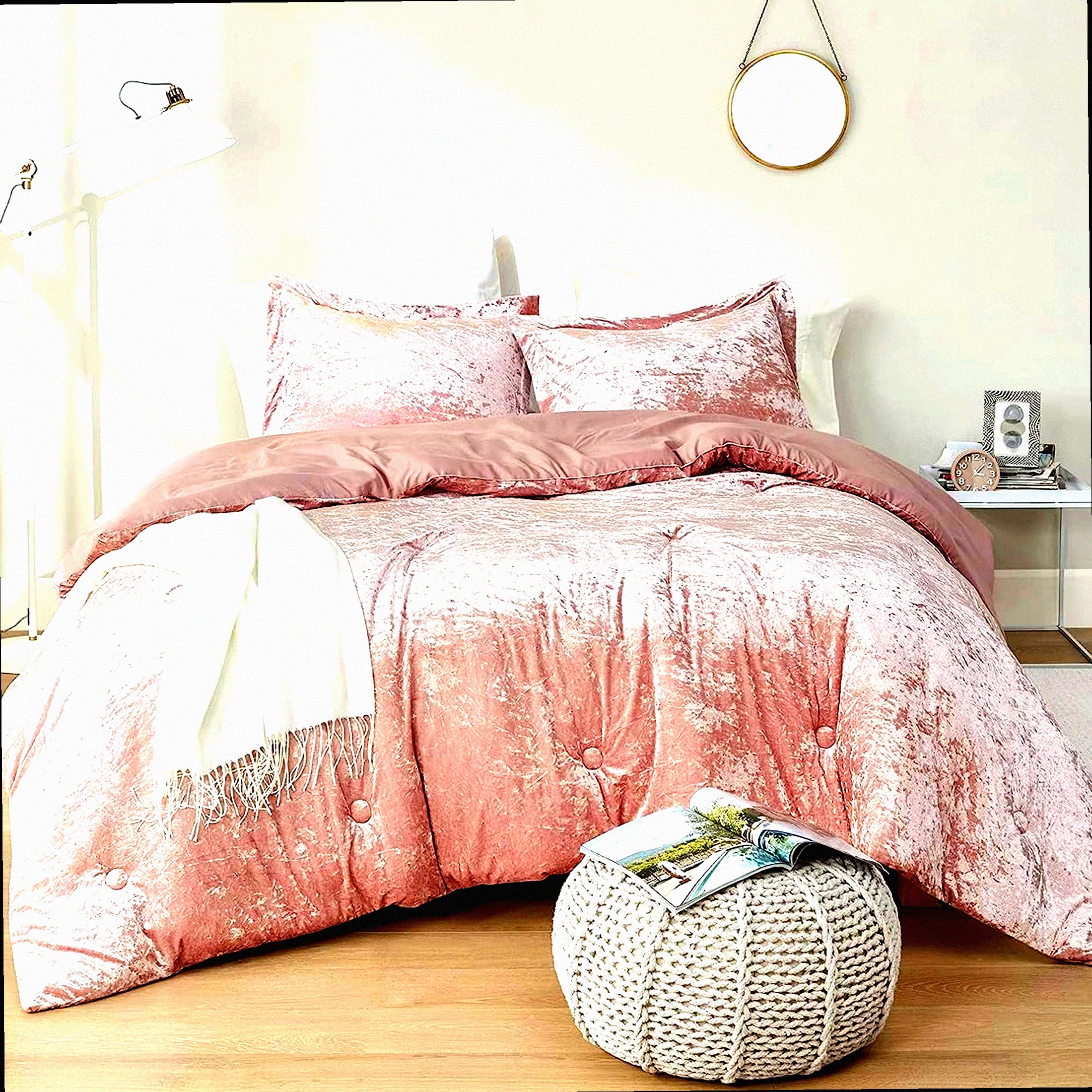 Blush Velvet Dream Comforter Set - Plush Microfiber, Cozy Bedding ...