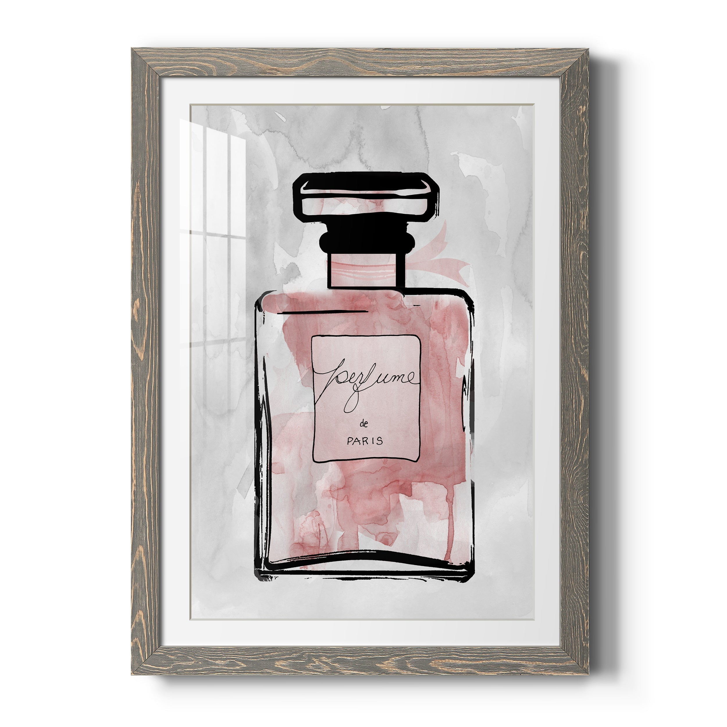 Blush Wash Perfume - Premium Framed Print - Distressed Barnwood Frame ...