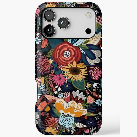 Blush Wildflower Art Phone Cover for iPhone 11 12 13 14 15 16 17 Pro ...