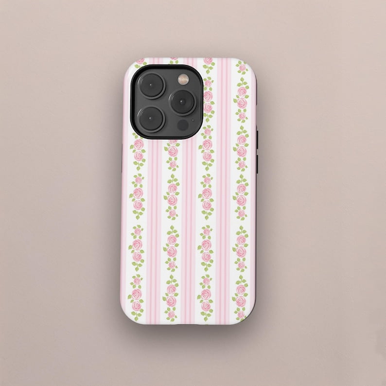Blushing Florals Cute Pink Floral Aesthetic Phone Case for iPhone 11 12 13 14 15 16 - Walmart.com