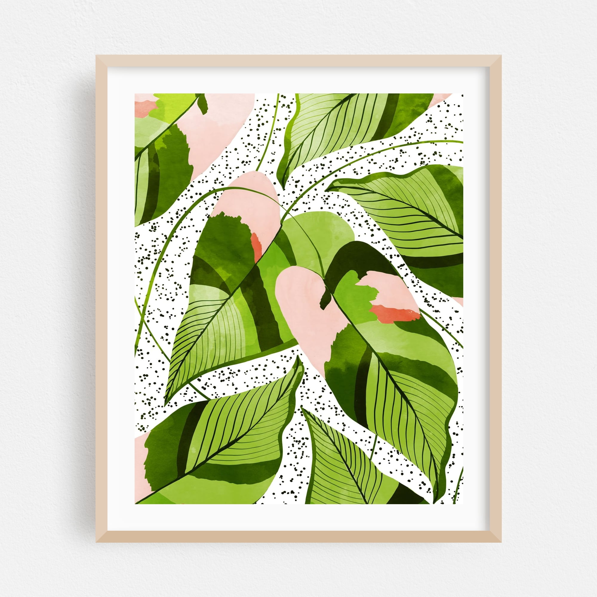 Blushing Leaves - Painting Botanical Abstract Pattern Tropical Modern ...