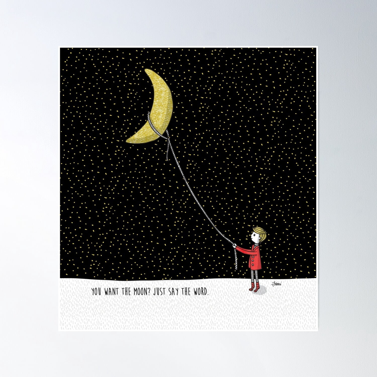 Blushing Peach Moon Poster Wall Art, Modern Wall Decor, 24x24 UNFRAMED ...