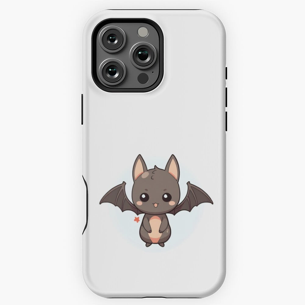 Blushy Kawaii Bat Chibi Cute Funny Vampire Bat Phone Case for iPhone 16 ...
