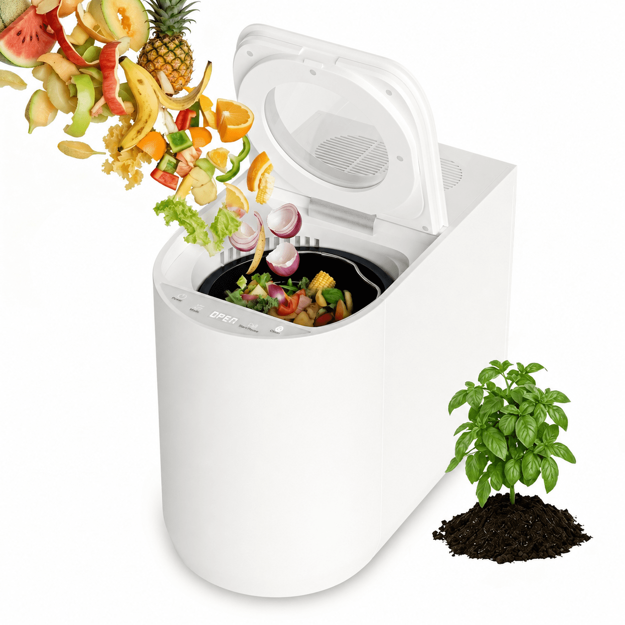 Blusmart 6L Electric Kitchen Composter, Low Noise Auto-Clean Food Waste ...
