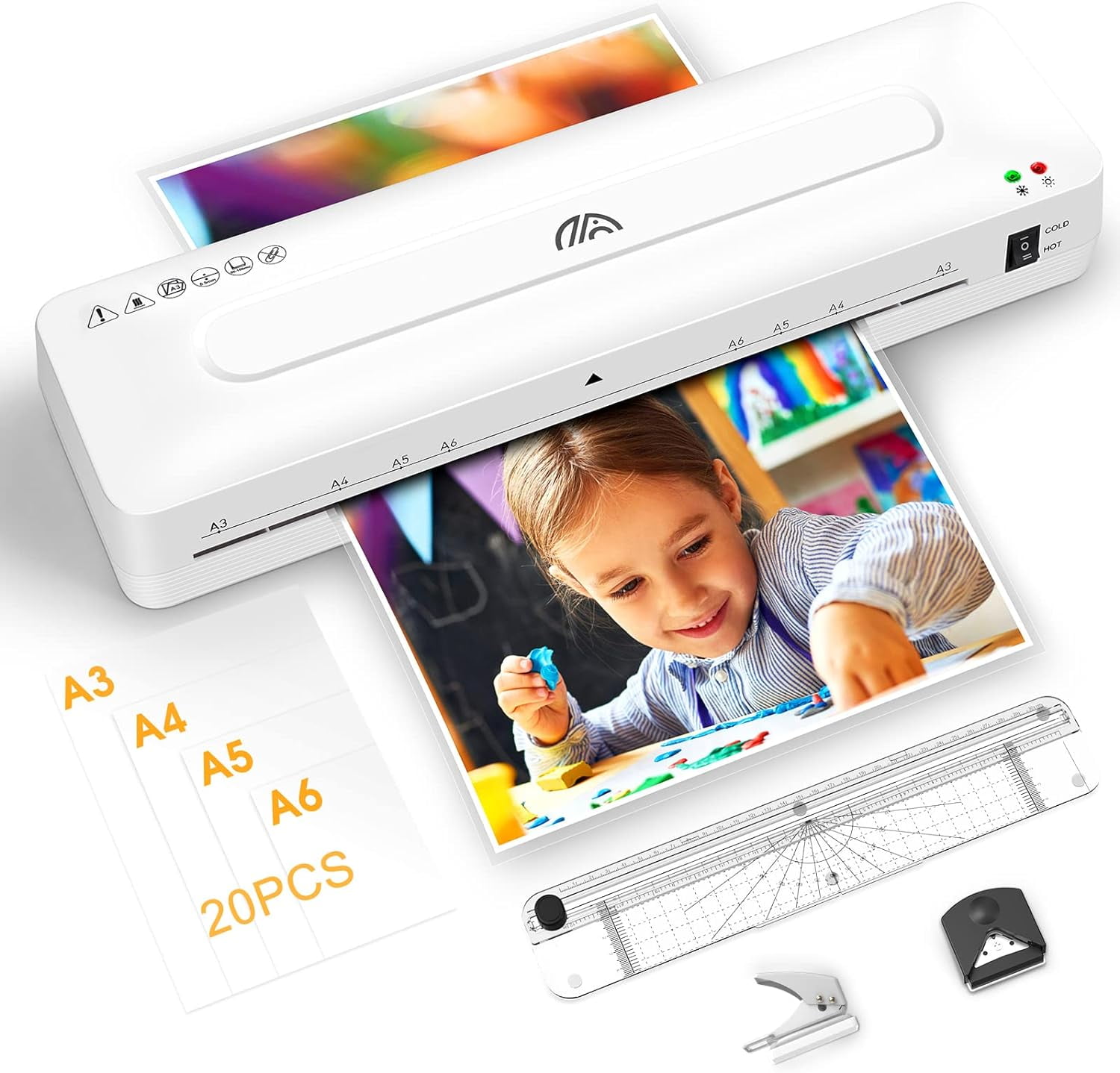 Blusmart Laminator Machine,13 Inches A3 Laminator for A3/A4/A5/A6,Hot ...