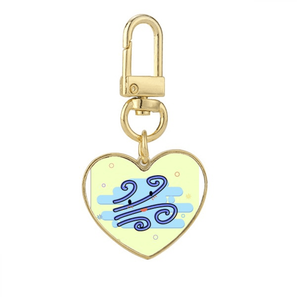 Blustery Gale Animation Gold Heart Keychain Metal Keyring Holder ...