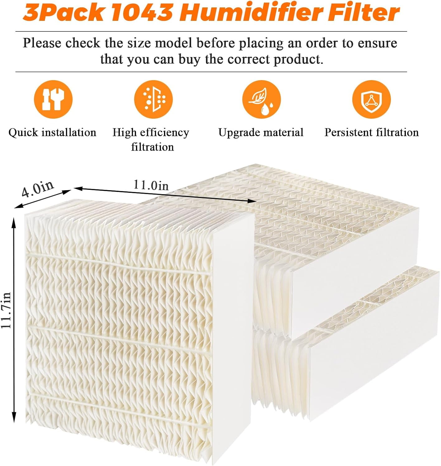 Blutoget 1043 Humidifier Wick Filters 3 Pack Replacement for Essick Air ...