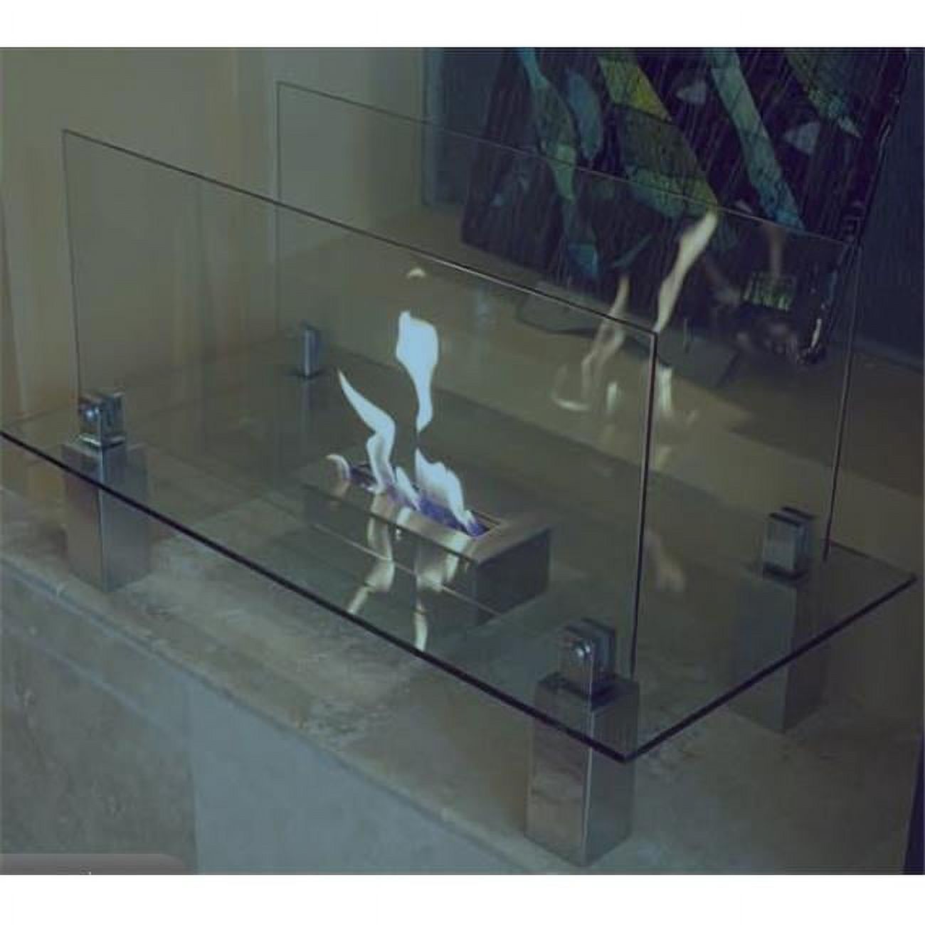 Fiero Freestanding Fireplace 17.71"H x 31.49"W x 15.74"D Brushed ...