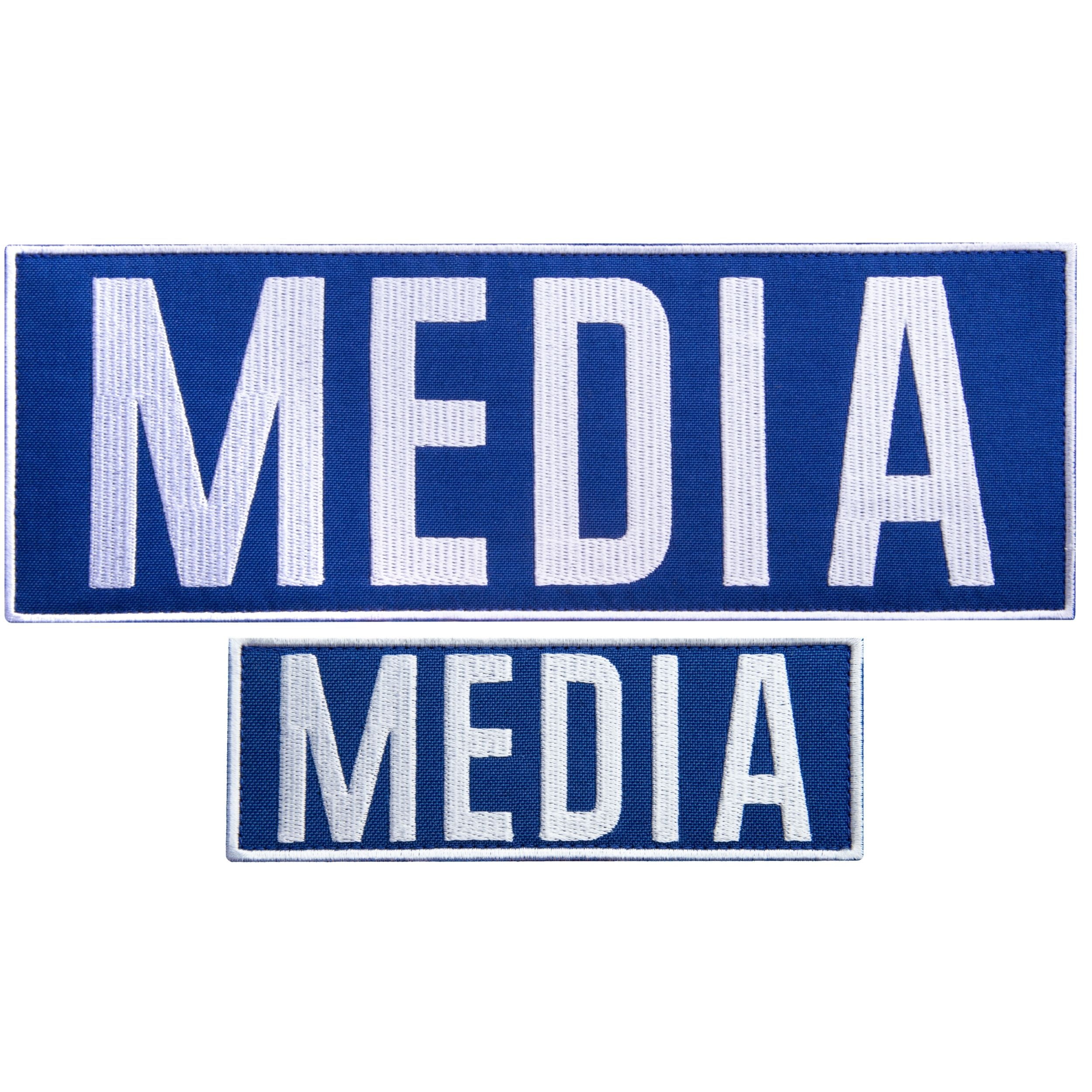 Bluyellow 2Pcs MEDIA Patch Set - High-Contrast Embroidered Patches with ...