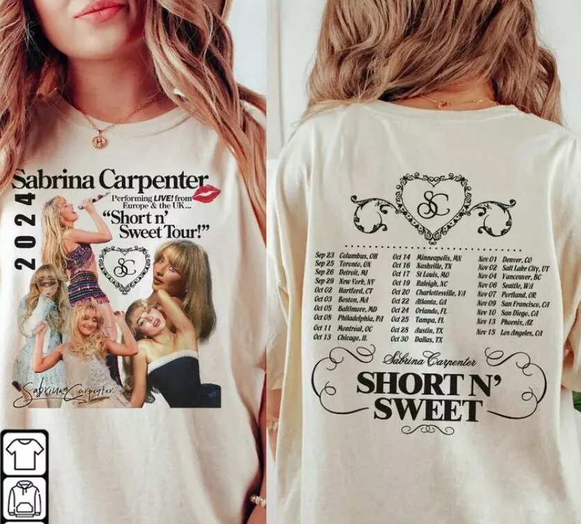 BlvckStyle Sabrina Carpenter Tour 2024 Shirt, Sabrina Carpenter Short N ...
