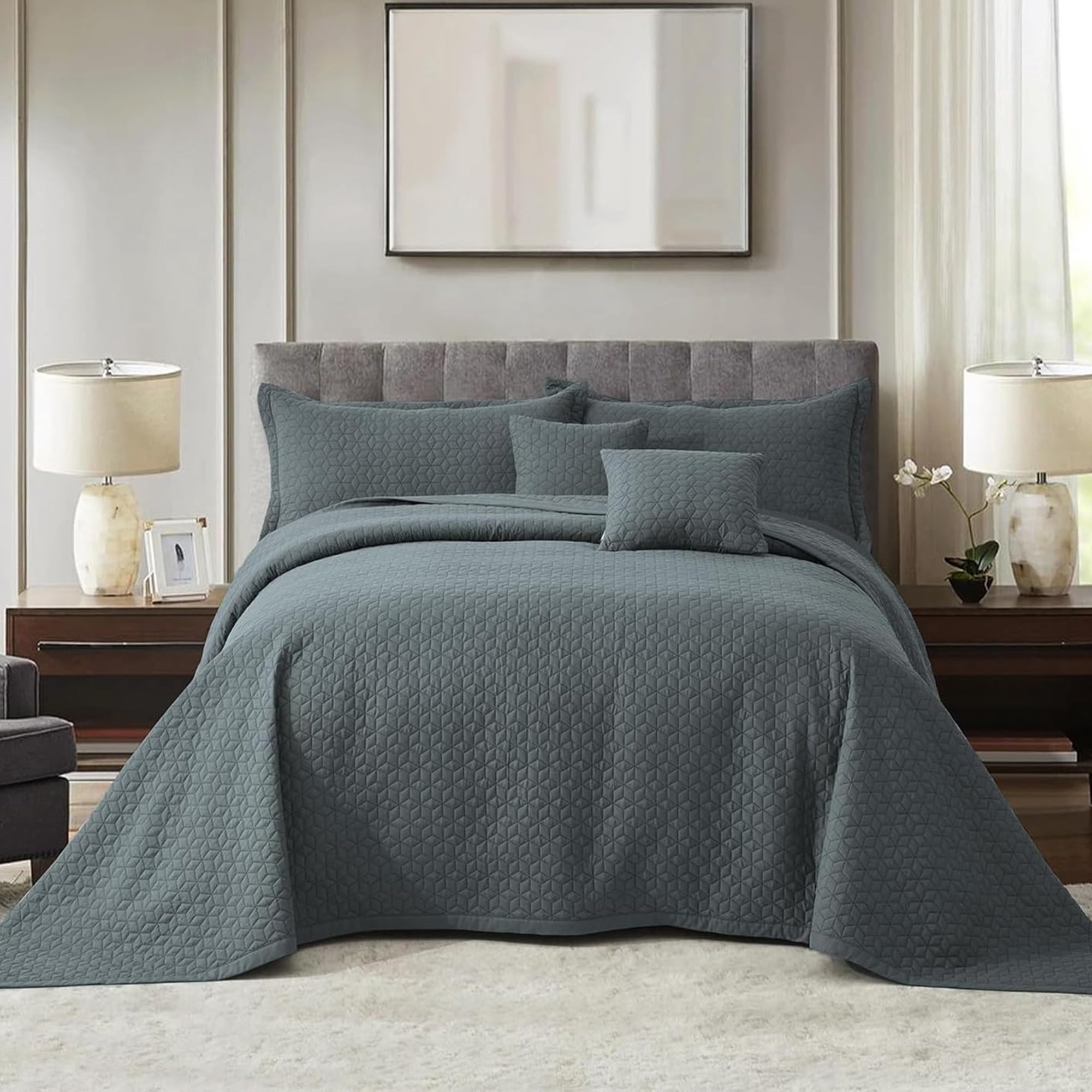 Blythease Oversized King Bedspread 128x120 Extra Wide, Modern ...