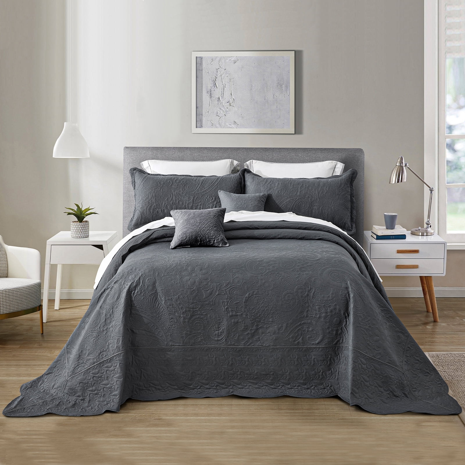 Blythease Oversized King Bedspread 138x122 Extra Wide, Ultrasonic ...