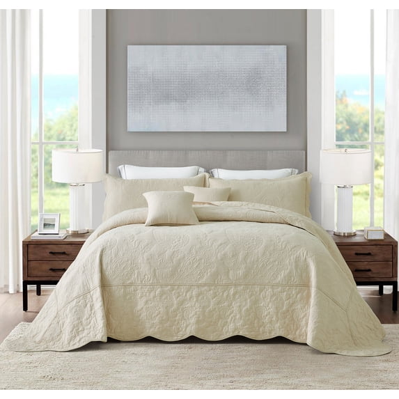 Blythease Oversized King Bedspread Cotton, Reversible Paisley Pattern ...