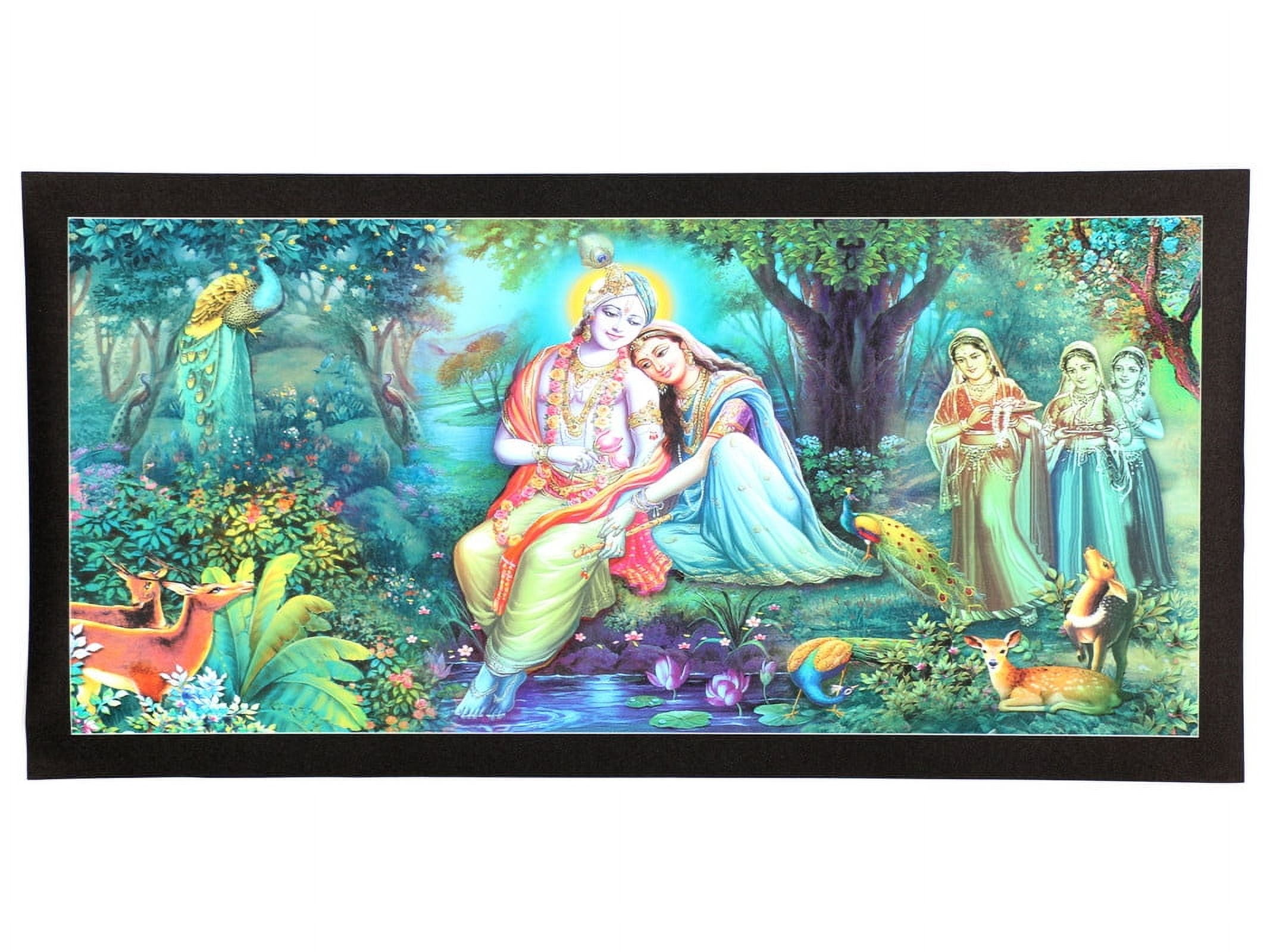 Bm Traders Alluring Art Radha Krishna Wall Sticker Poster Print Without ...