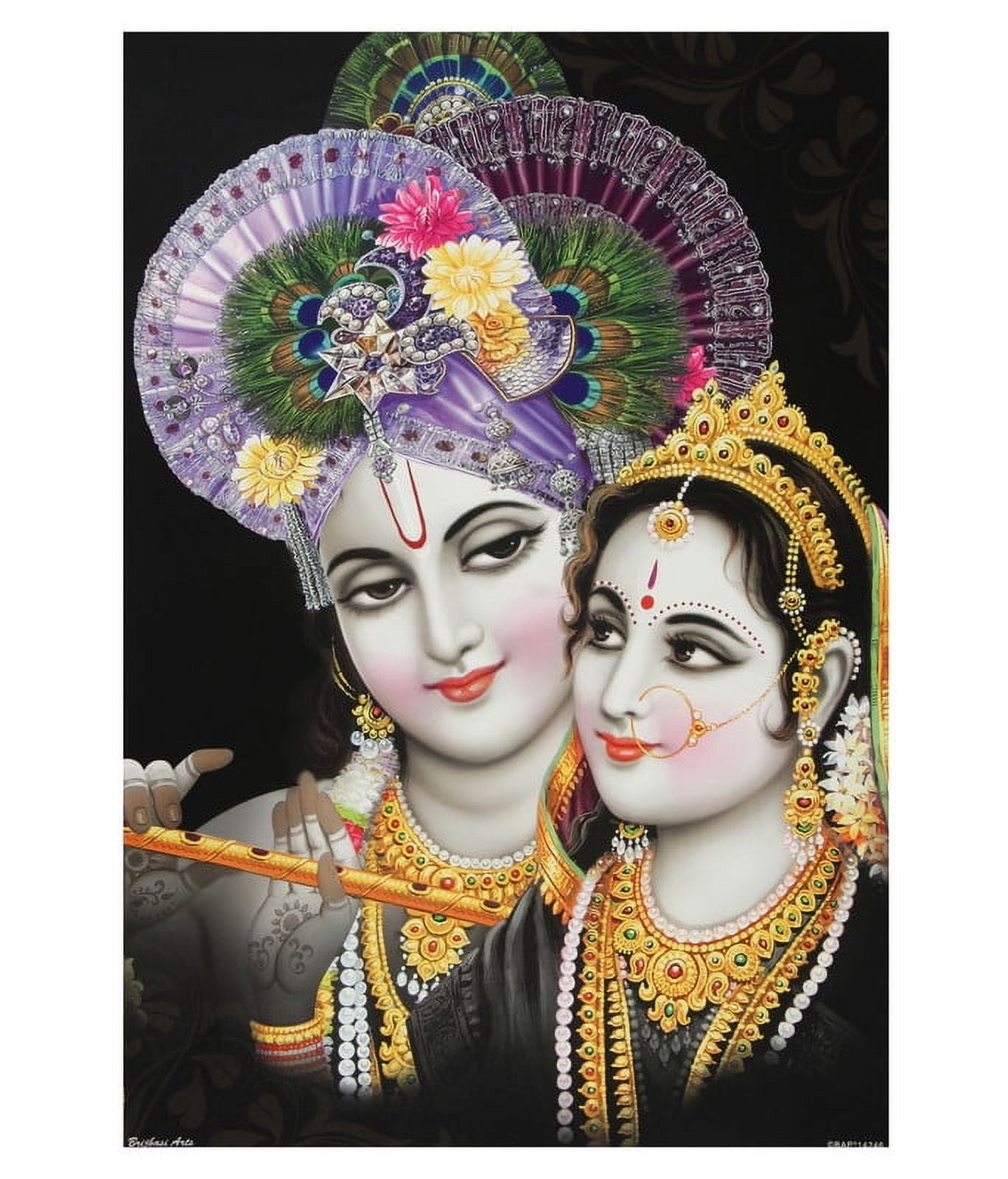 Bm Traders Alluring Radha Krishna Wall Poster Print Without Frame (20 X ...