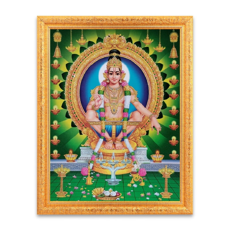 Bm Traders Ayyappa Swamy Painting Print Photo In Religious Frame (14 X ...