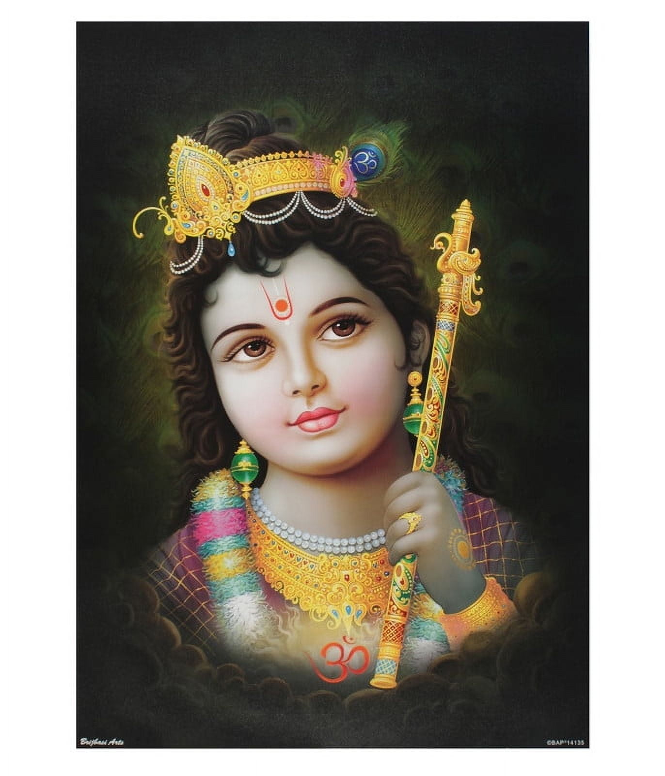 Bm Traders Bal Krishna Bhagwan Wall Poster Print Without Frame (20 X 28 ...