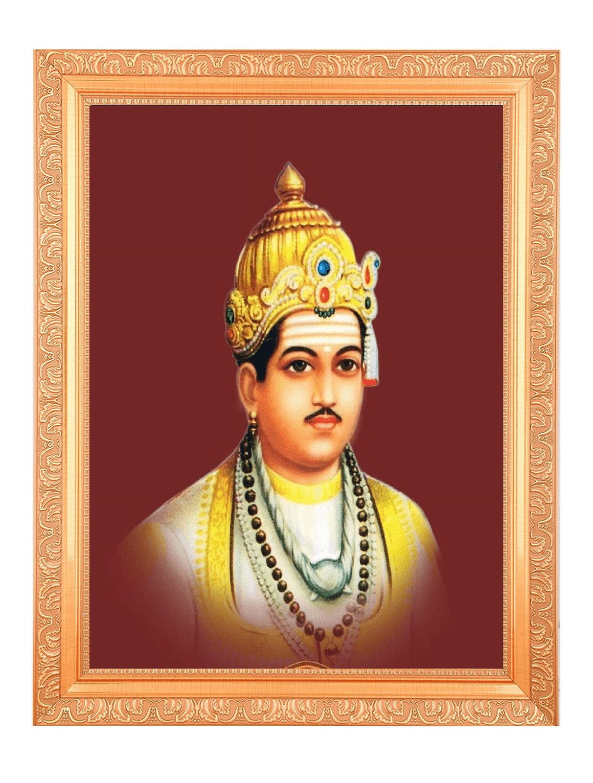 Bm Traders Basava Dharma- Sri Basaveshwar Digital Print Photo In Golden Artwork Frame (11 x 14 ...