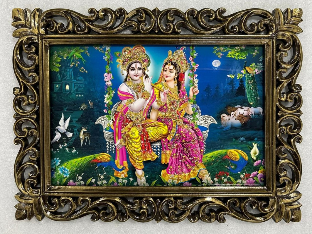Bm Traders Beautiful Radha Krishna On Swing Artistic Crystal Art-Work ...